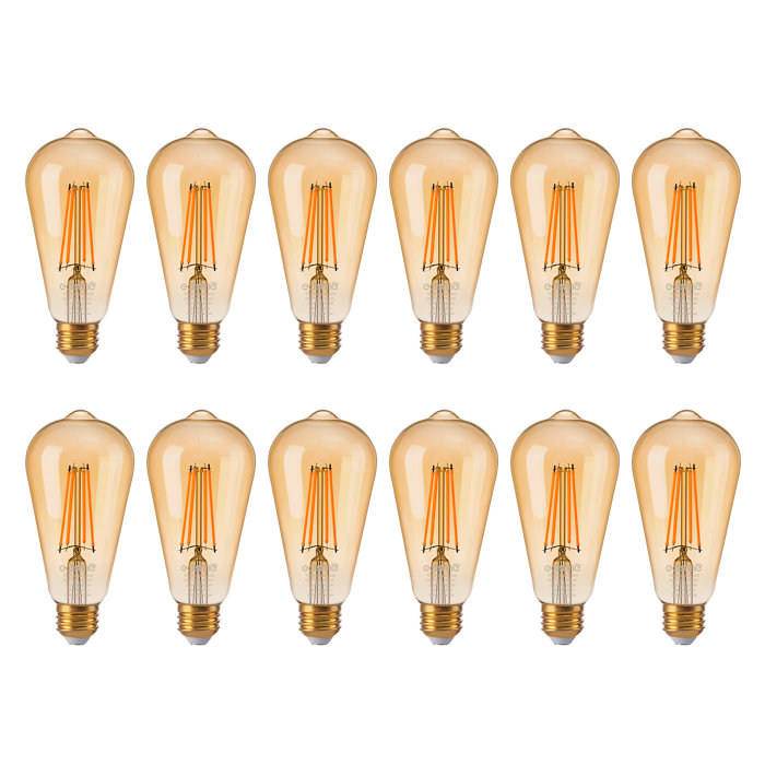 EDISHINE 60 Watt Equivalent St64 E26/medium (standard) Dimmable 2200k ...