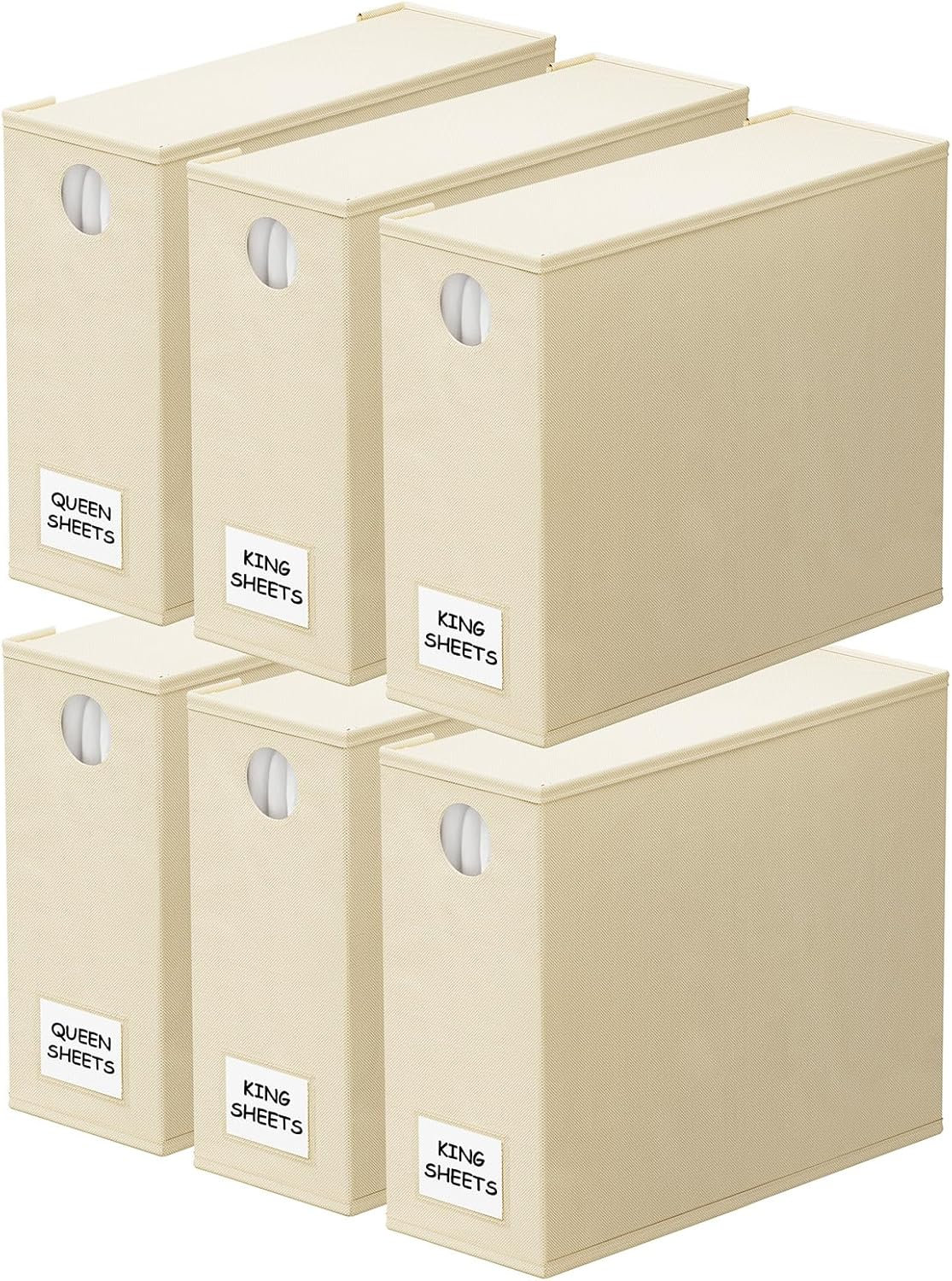 SpaceAid 6-Pack Bed Sheet Organizers – Foldable Storage for Queen ...