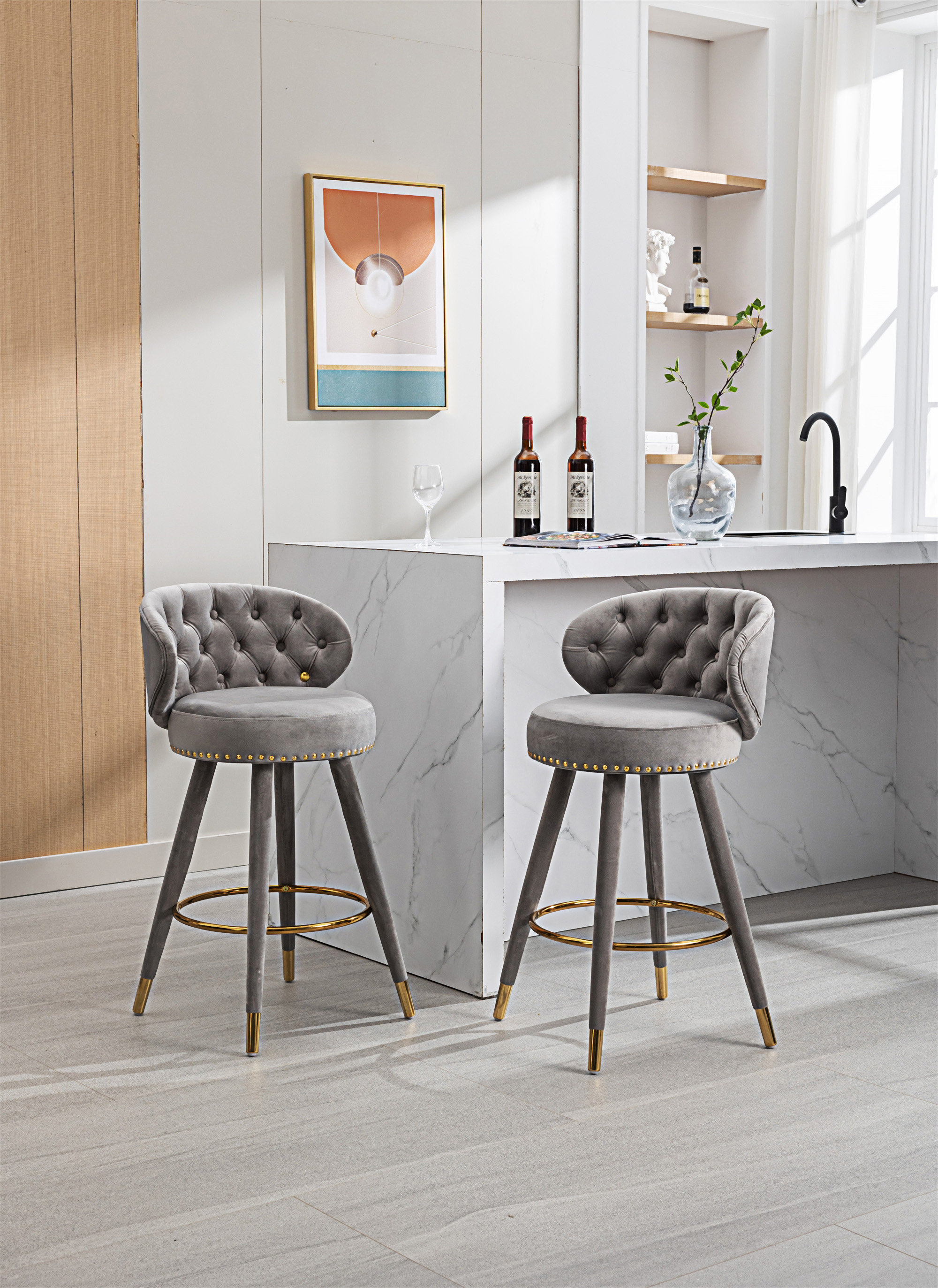 Rosdorf Park Counter Height Bar Stools Set Of 2 For Kitchen Counter ...