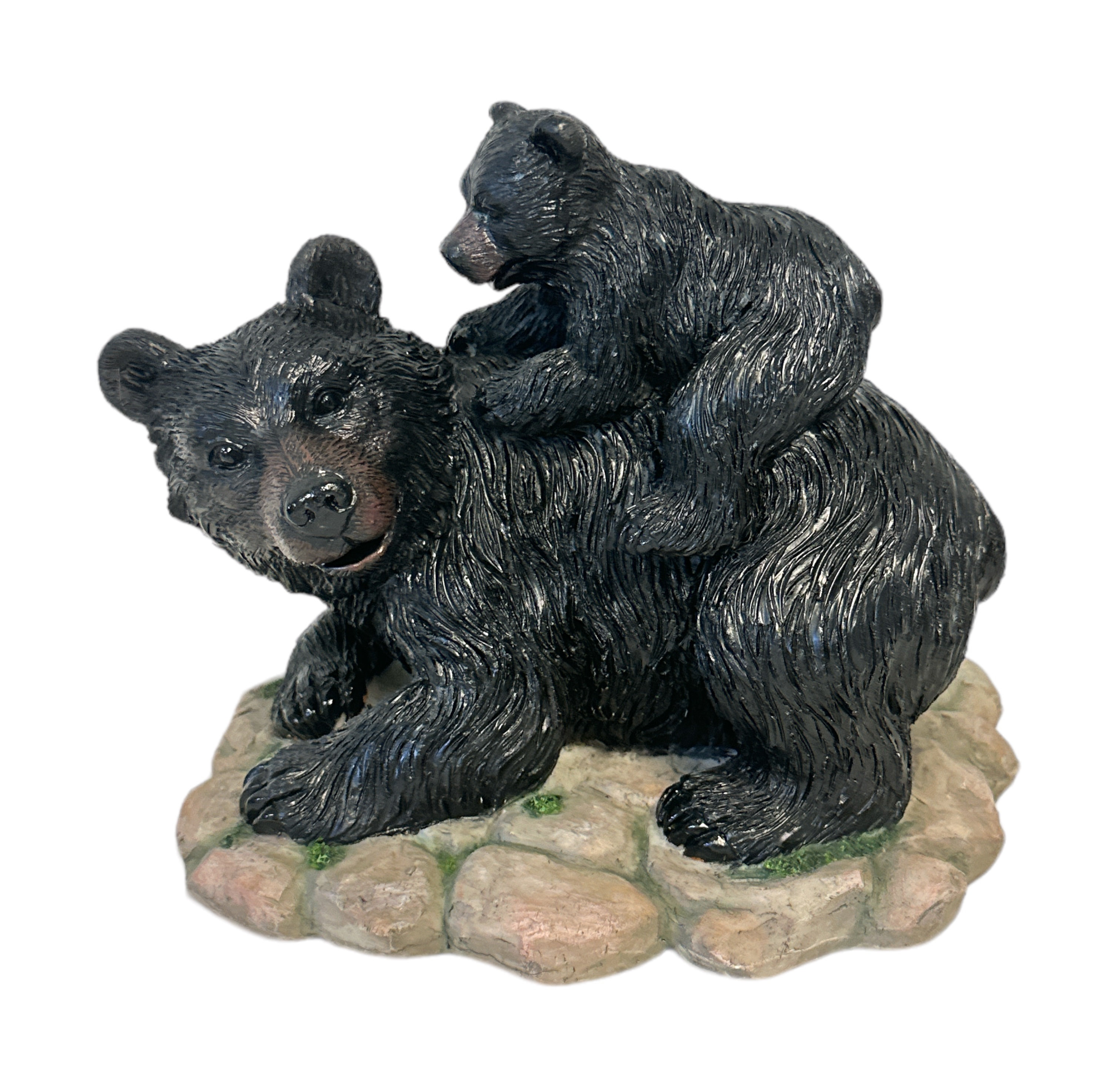 Millwood Pines Eraclia Polyresin Mama Black Bear & Cub Piggyback Ride ...