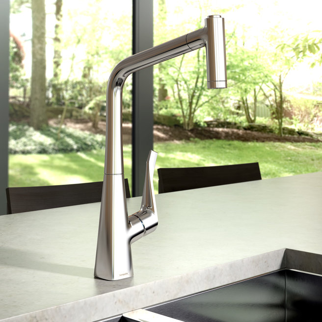 Hansgrohe Metris Pull Out Single Handle Kitchen Faucet & Reviews | Wayfair