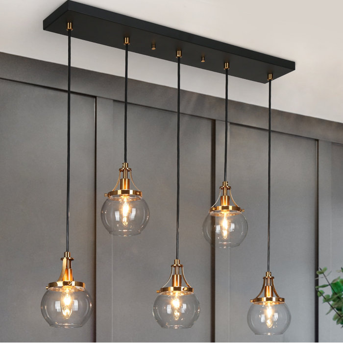 Mercer41 Loram 5 - Light Gold/Black Pendant & Reviews | Wayfair