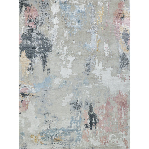 Exquisite Rugs Cosmo Hand Knotted Abstract Rug | Wayfair