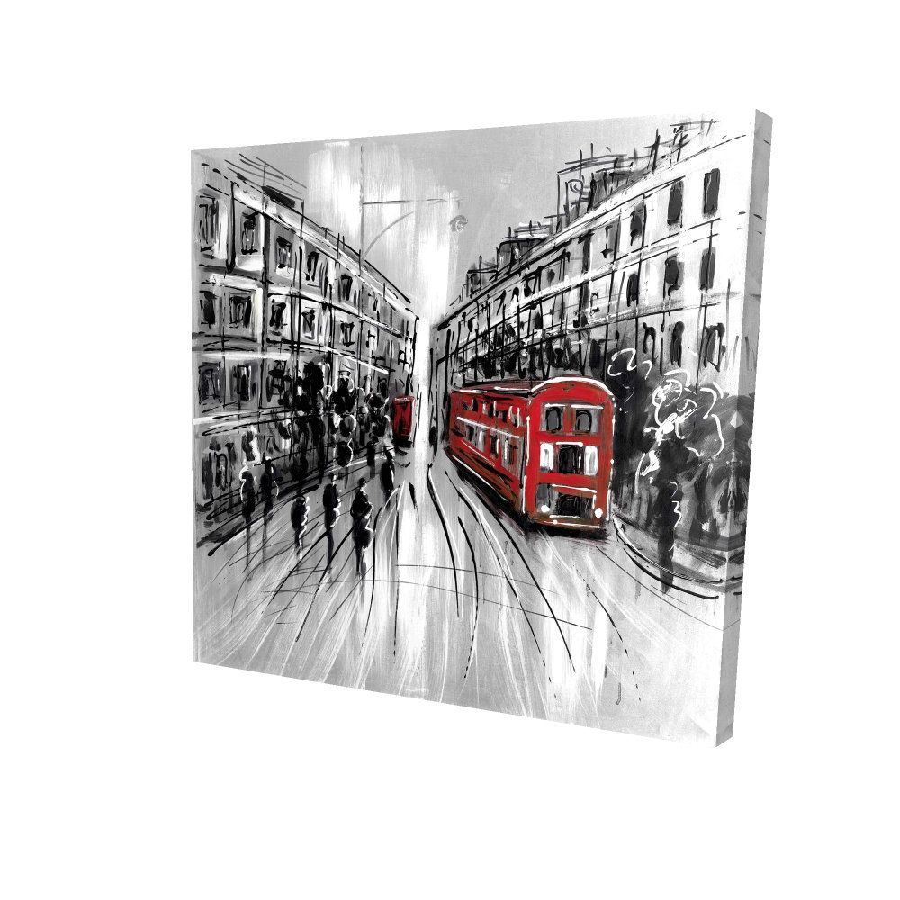 Begin Edition International Inc. Black And White Street With Red Bus ...