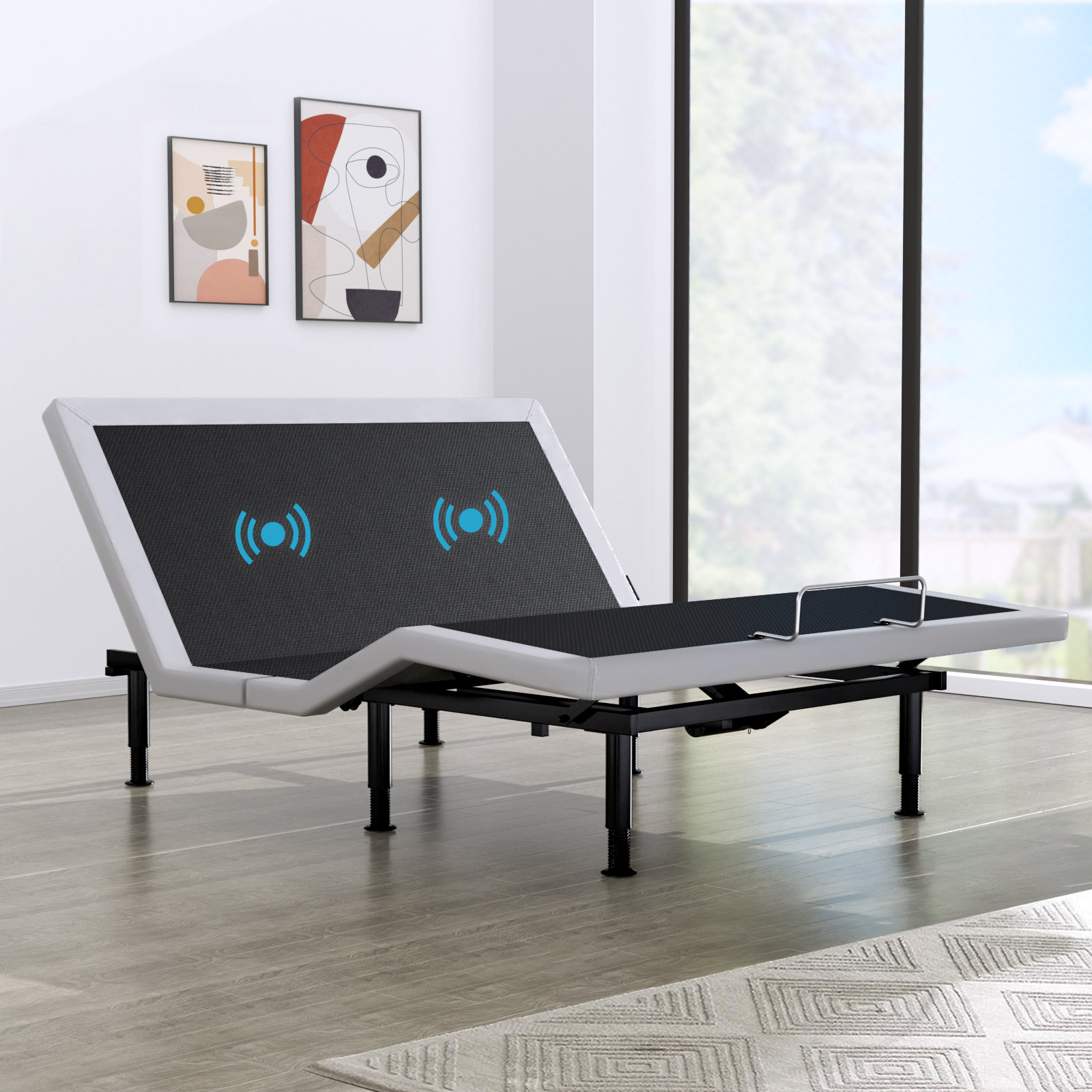 Alwyn Home Adjustable Bed Base Frame, Massage & Wireless Remote, Dual ...