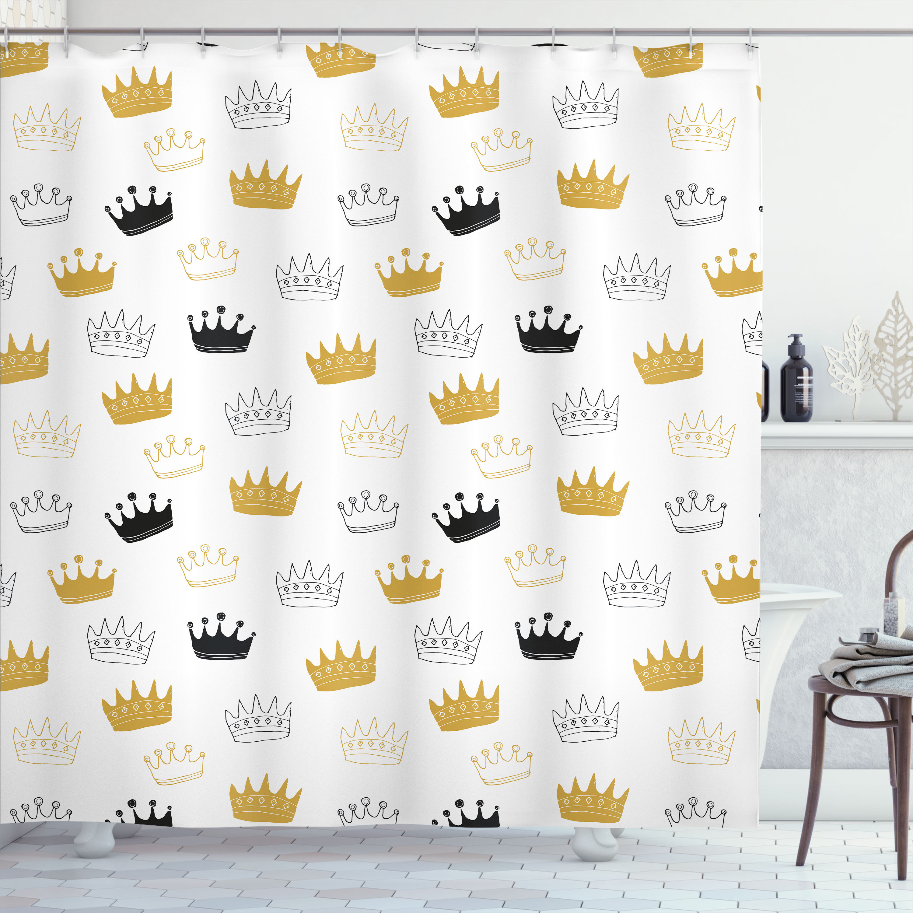 East Urban Home Crown Shower Curtain Emperor Accessories Kingdom Dark ...