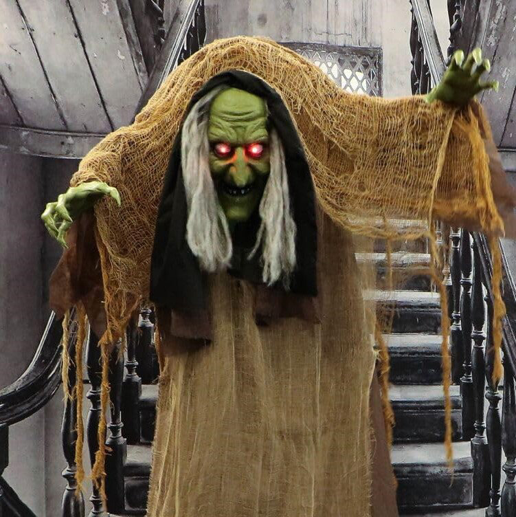 The Holiday Aisle® The Farm Animatronic Scary Witch Door Greeter with ...