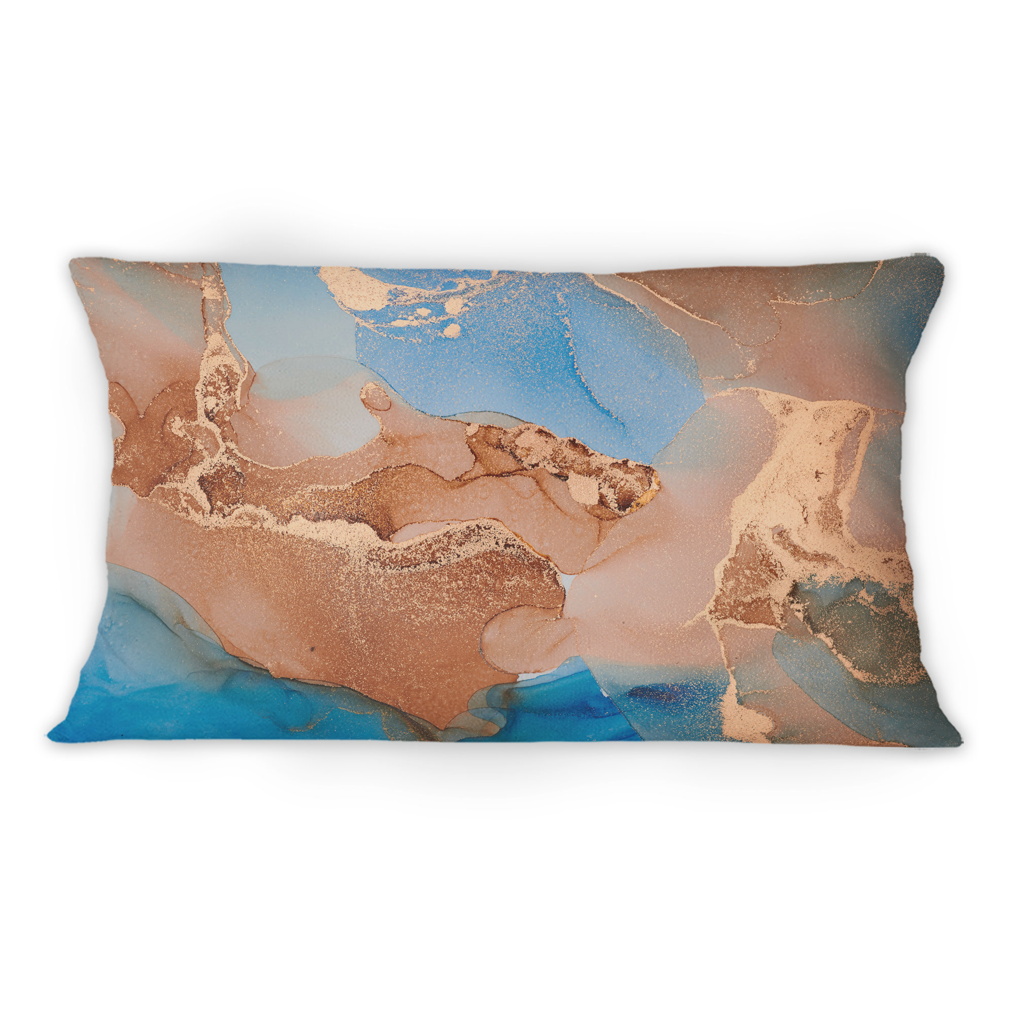 Design Art Blue And Brown Luxury Abstract Fluid Art XII - Modern ...