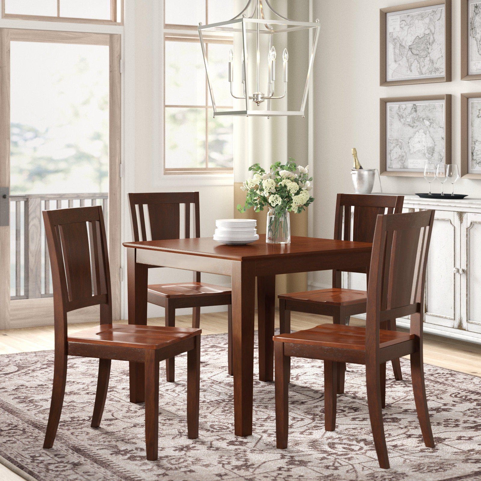 Three Posts™ Gazaway Solid Wood Dining Set | Wayfair
