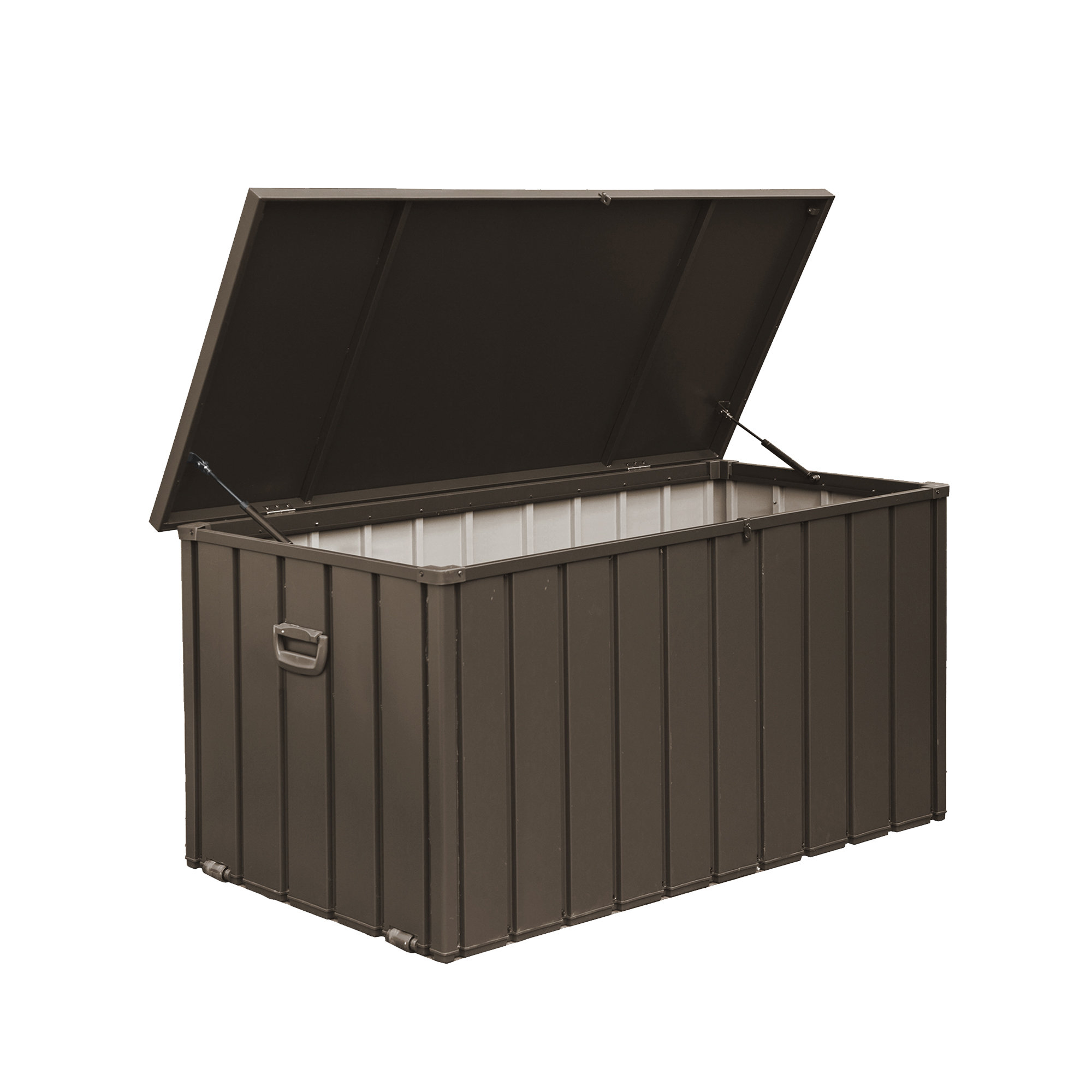 Domi Louvered 190 Gallons Patio Metal Storage Box Outdoor Lockable Deck ...