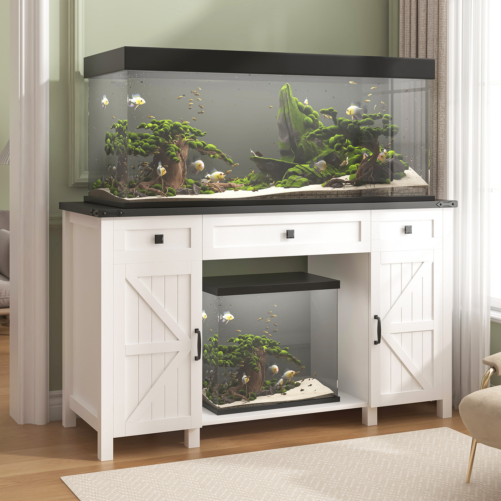 Tucker Murphy Pet™ 55-75 Gallon Aquarium Stand With Charging Station ...