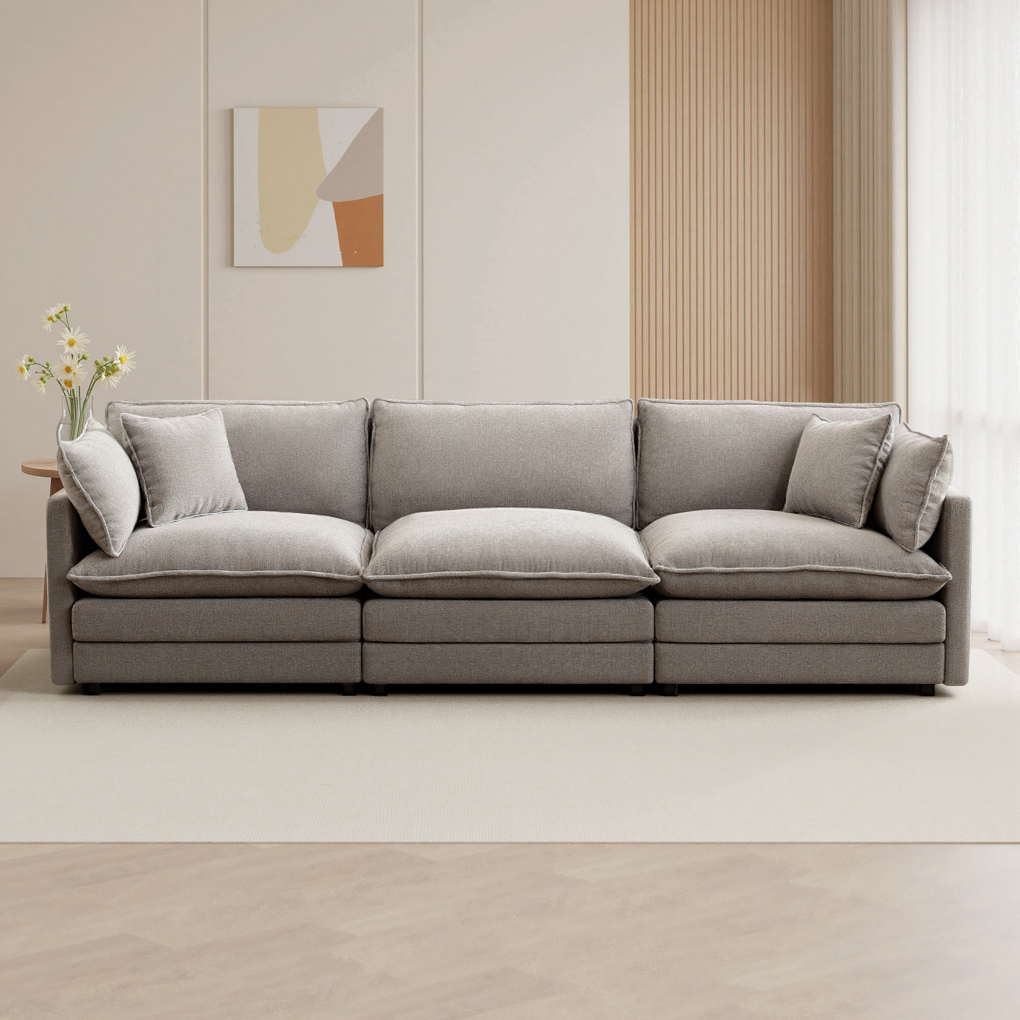 Ebern Designs 120“ Comfy Cloud Couch Large Modular Sofa for Living Room ...