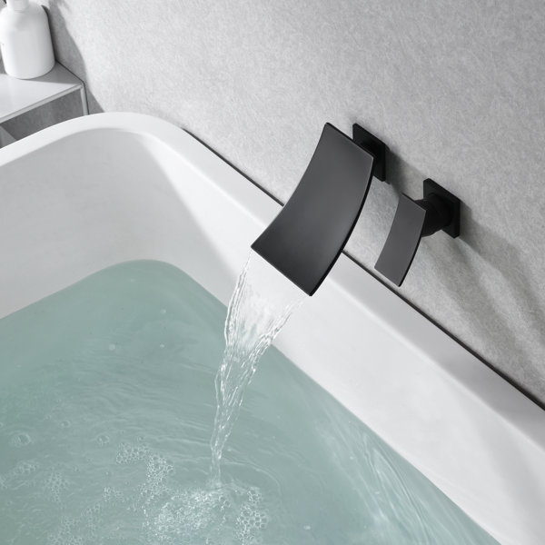 sumerain Bathtub Faucet Wall Mount, Waterfall Tub Faucet with Single ...