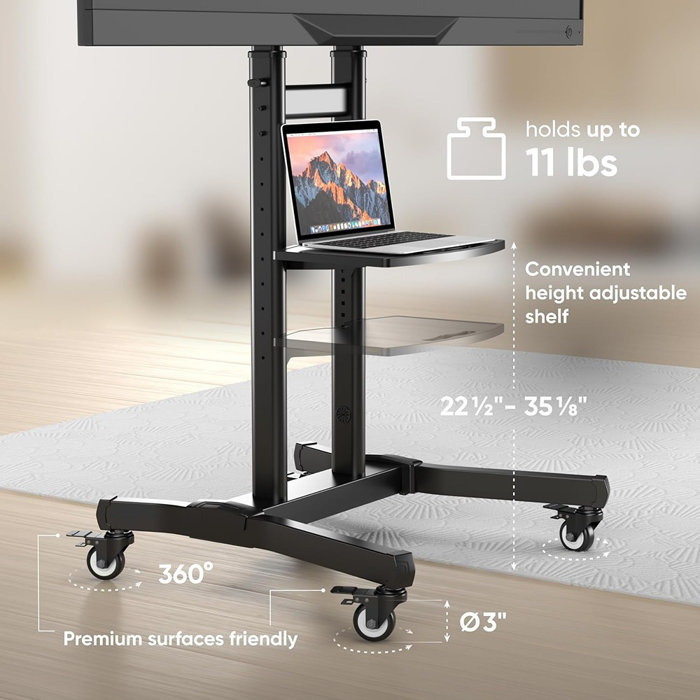 ONKRON Portable TV Stand for 50-90 Inch Flat/ Curved TVs up to 220 lbs ...