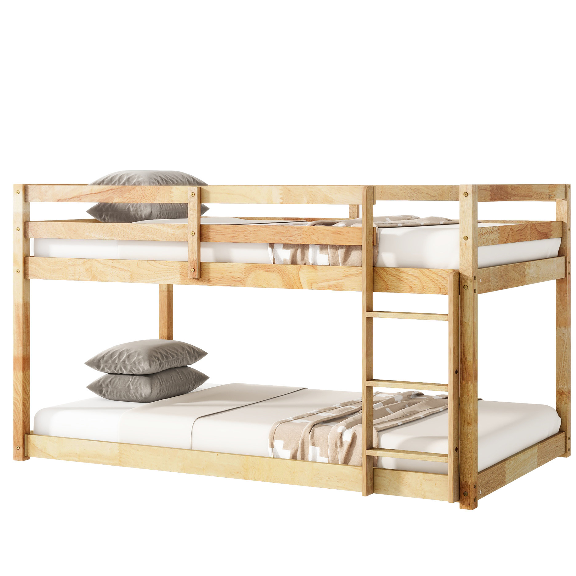 Alwyn Home Twin Over Loft Bed With - Easy Climbing For Solid Wood And ...