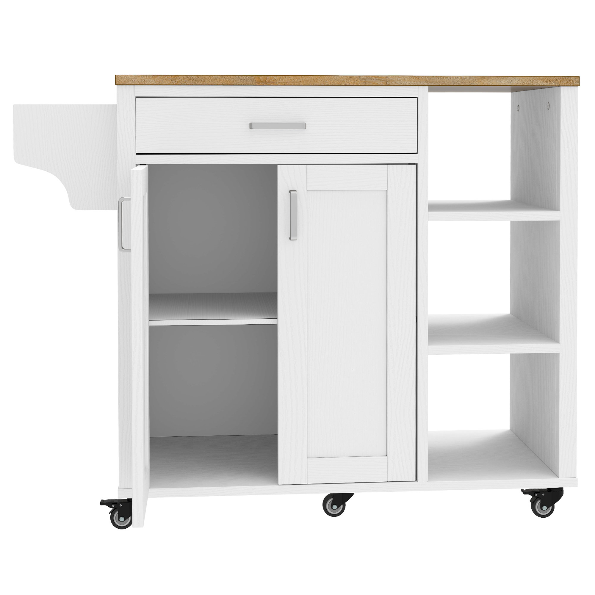 Lark Manor™ Araf Kitchen Island Cart with Storage, Kitchen Storage Cart ...