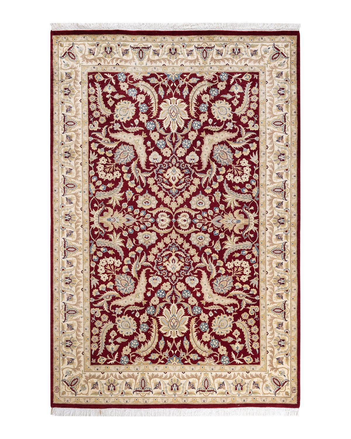 Solo Rugs Classic One-of-a-Kind 4'2" x 6'4" 2000s Wool Area Rug in Red ...