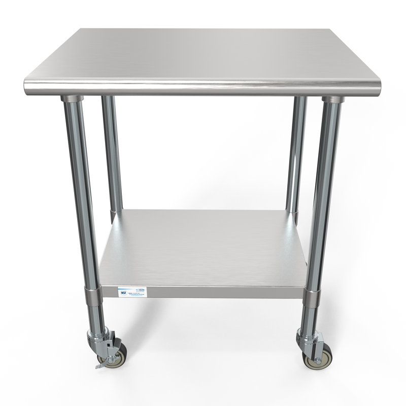 KoolMore 30"W Adjustable Height Stainless Steel Top Workbench | Wayfair