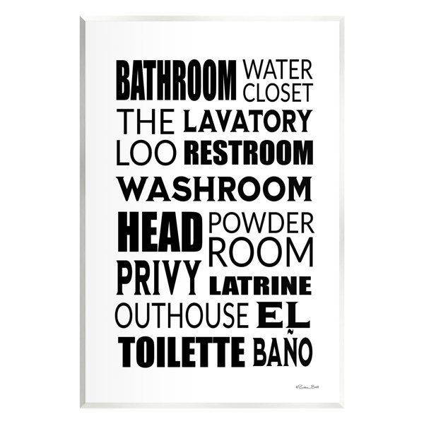 Stupell Industries " Bathroom Washroom Loo Phrases " by Susan Ball ...