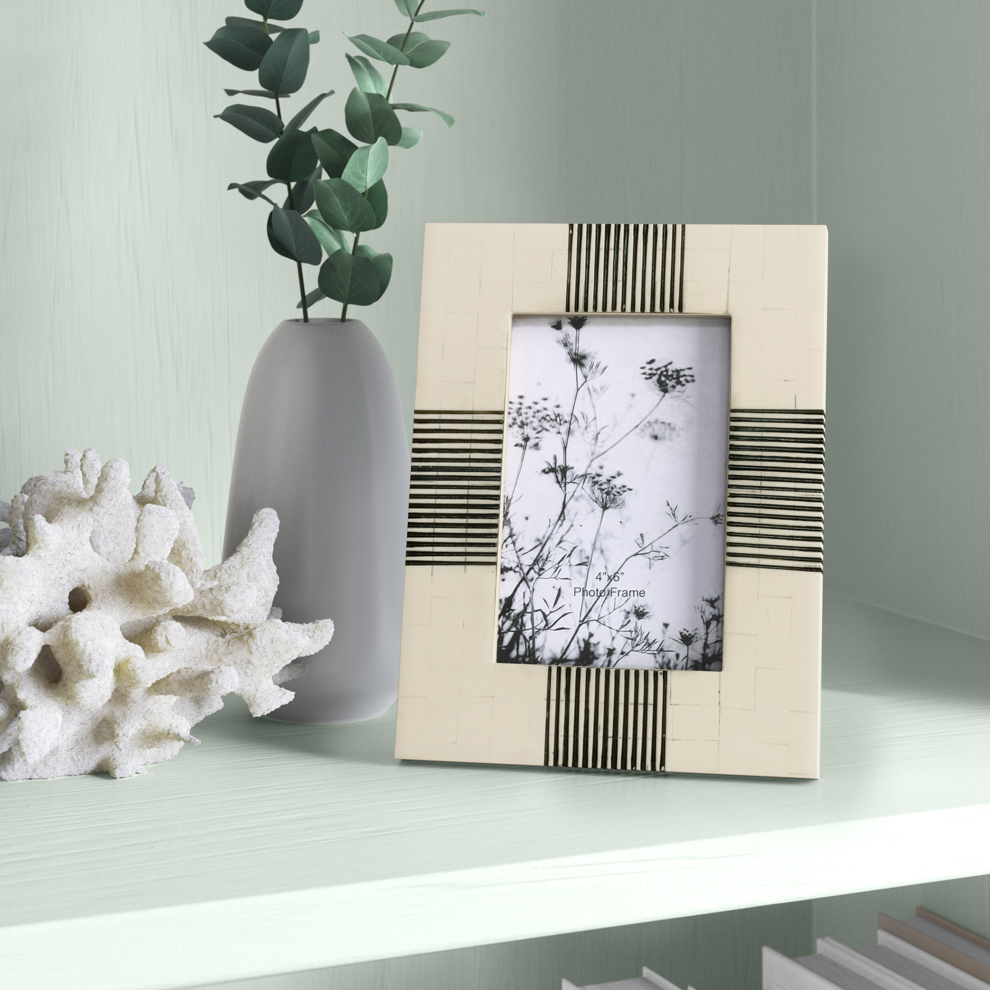 Sand & Stable™ Black and White Polyresin 4" x 6" Abstract Design Photo ...