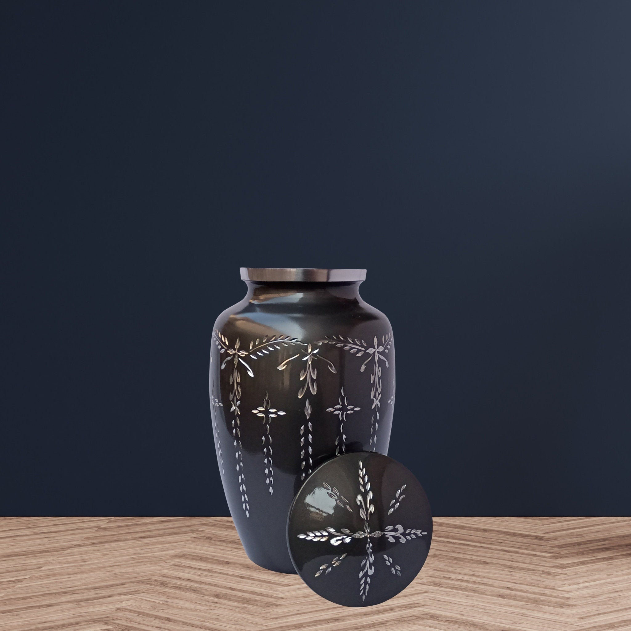 East Urban Home Roumpini Handmade Diamond Cut Large Cremation Urn | Wayfair