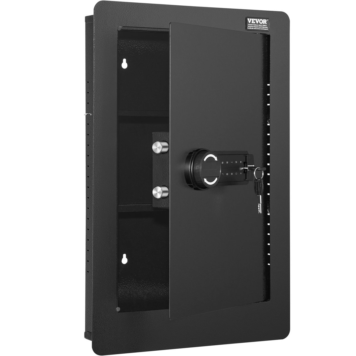 VEVOR 25.59" Tall Wall Safe 3-Tier Hidden Safe with Keypad Shelves ...