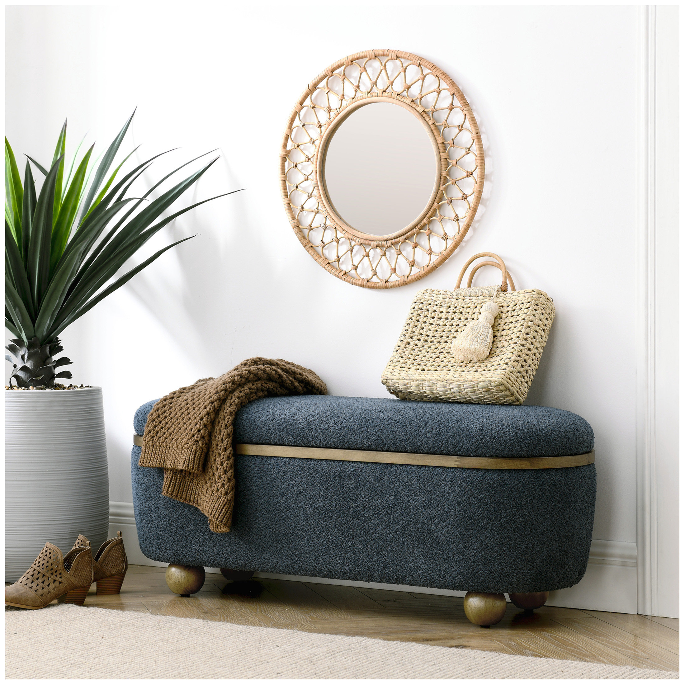 Latitude Run® Storage Ottoman Bench, Upholstered End of Bed Ottoman ...