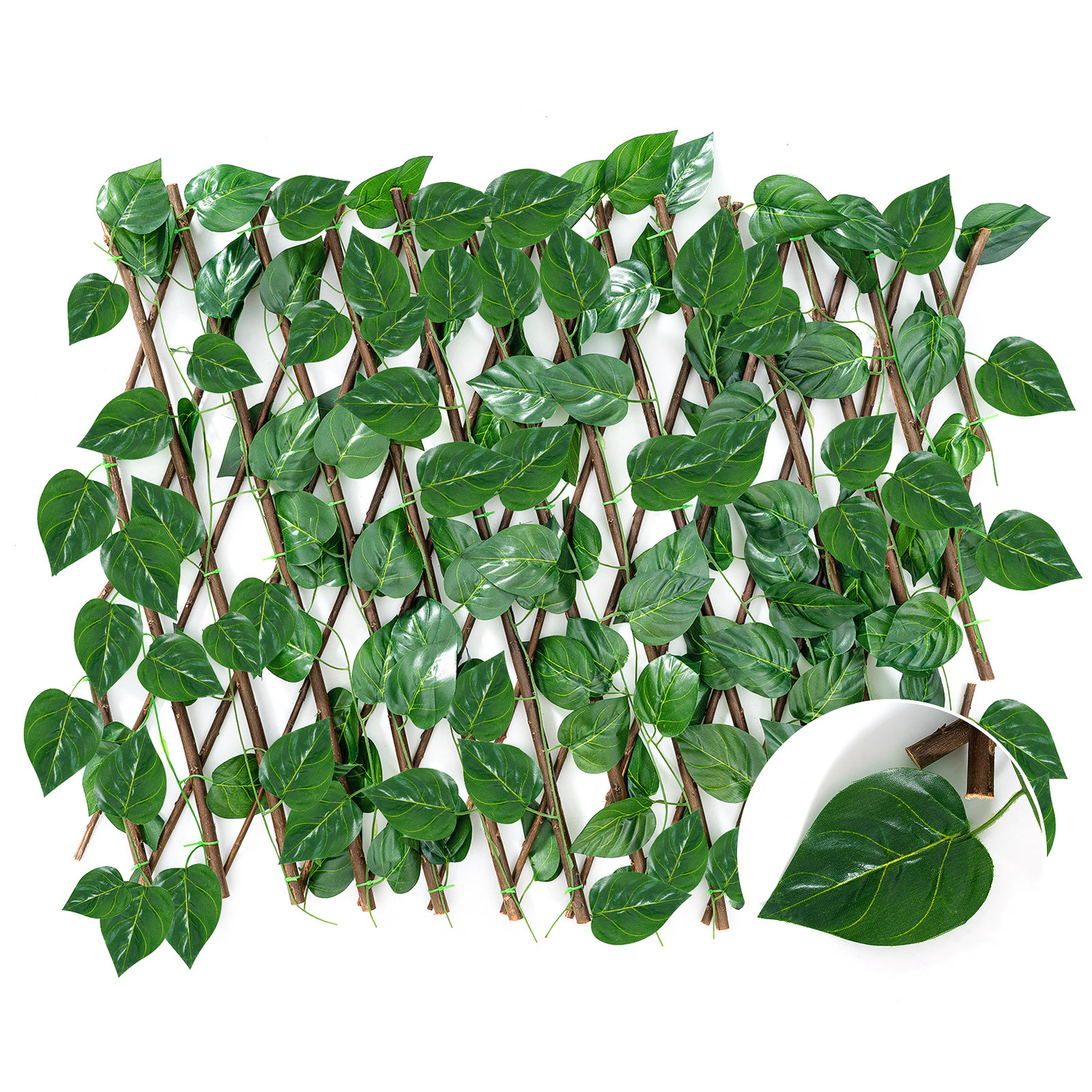 KingSo Expandable Artificial Ivy Leaf Privacy Fence Outdoor Privacy ...