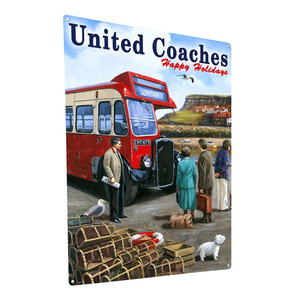 Trinx Vintage Holiday United Coaches On Metal Print | Wayfair