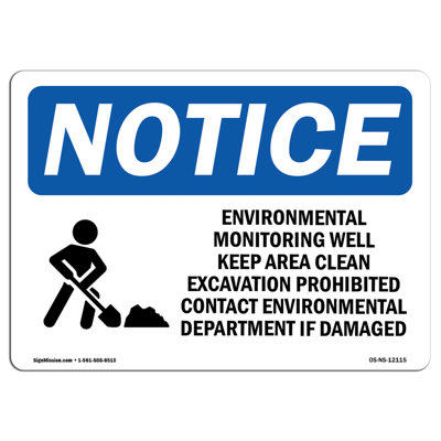 SignMission OSHA Notice - Environmental Monitoring Well Sign With ...