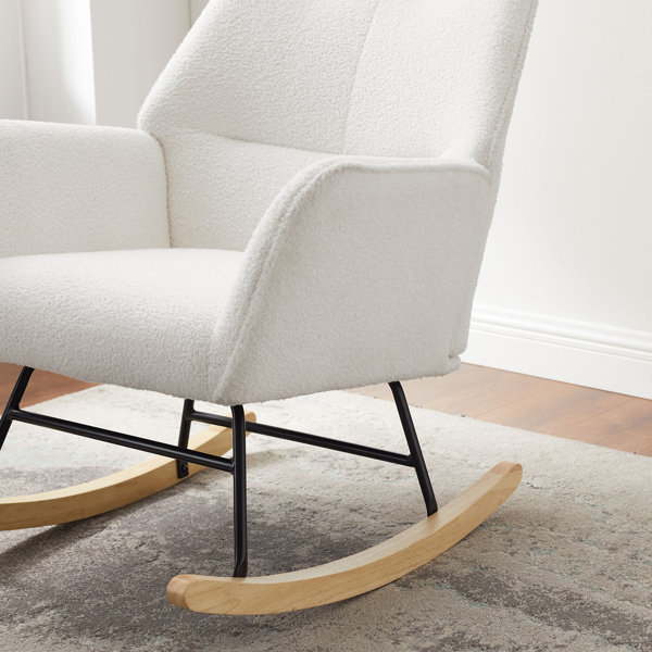 Centaur Noah 28.5" Wide Rocking Chair/Nursery Glider With Gray Wool ...