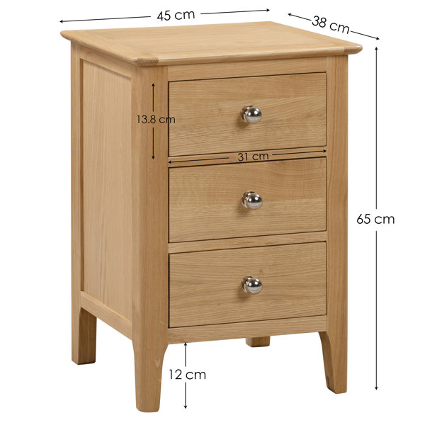 August Grove Mapleview 3 Drawer Bedside Table & Reviews | Wayfair.co.uk