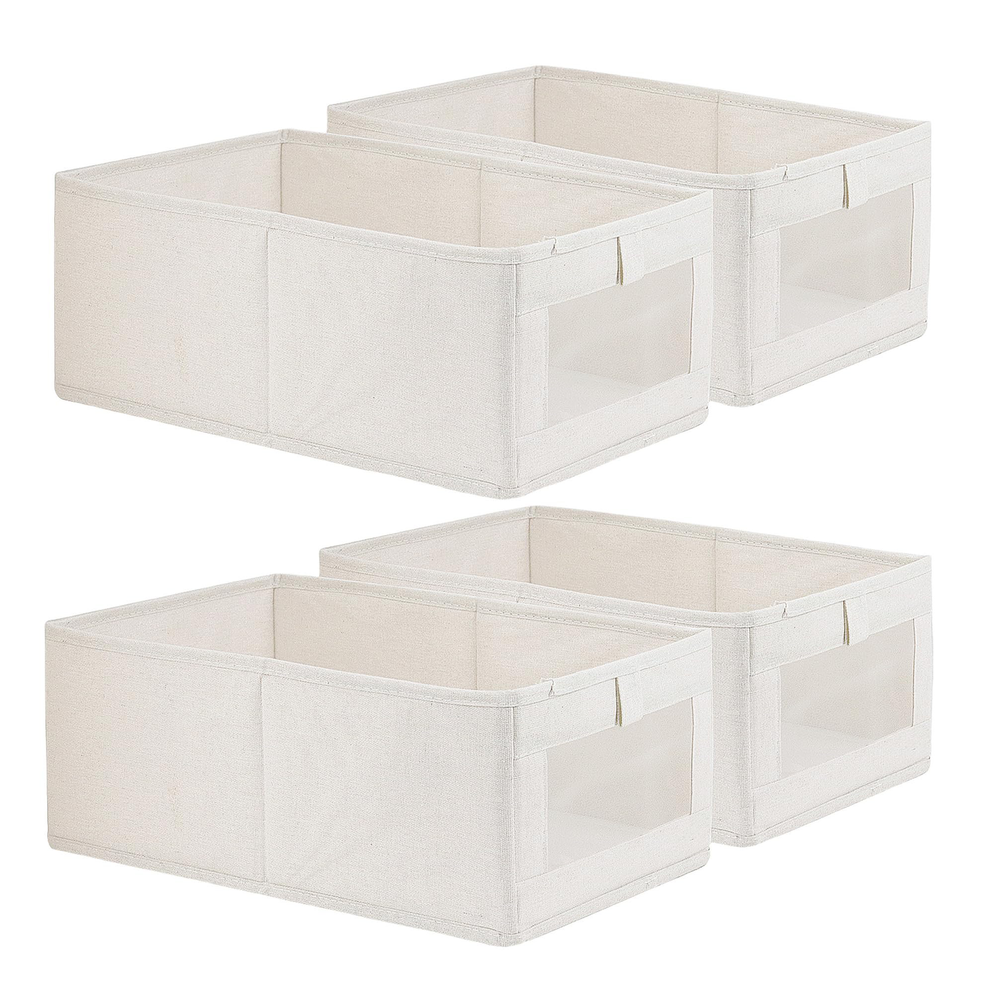 Rebrilliant 4-Pack Linen Storage Bins, Large Storage Bin Basket With ...