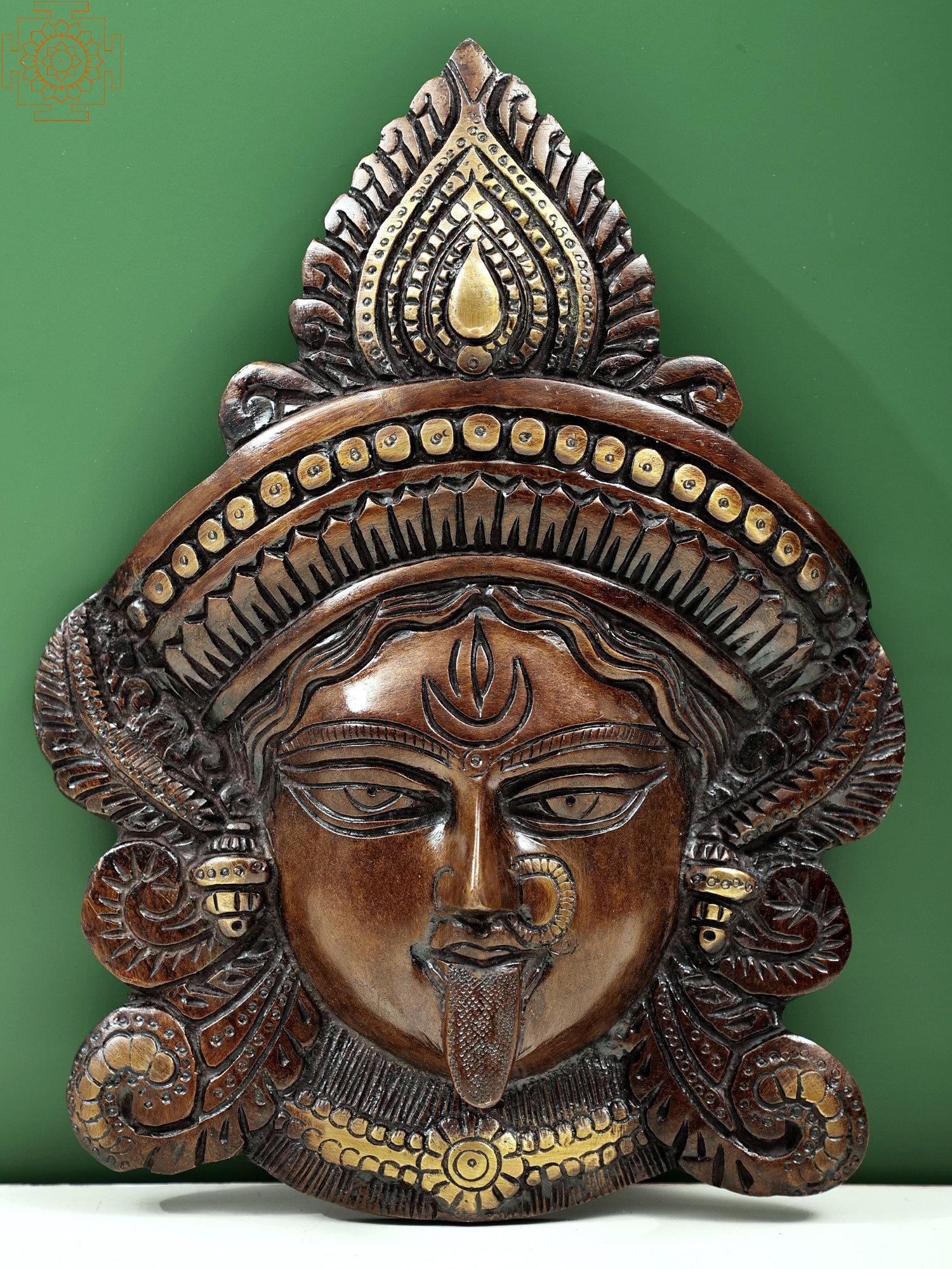 Bungalow Rose 10" Brass Goddess Kali Mask | Handmade | Made In India ...