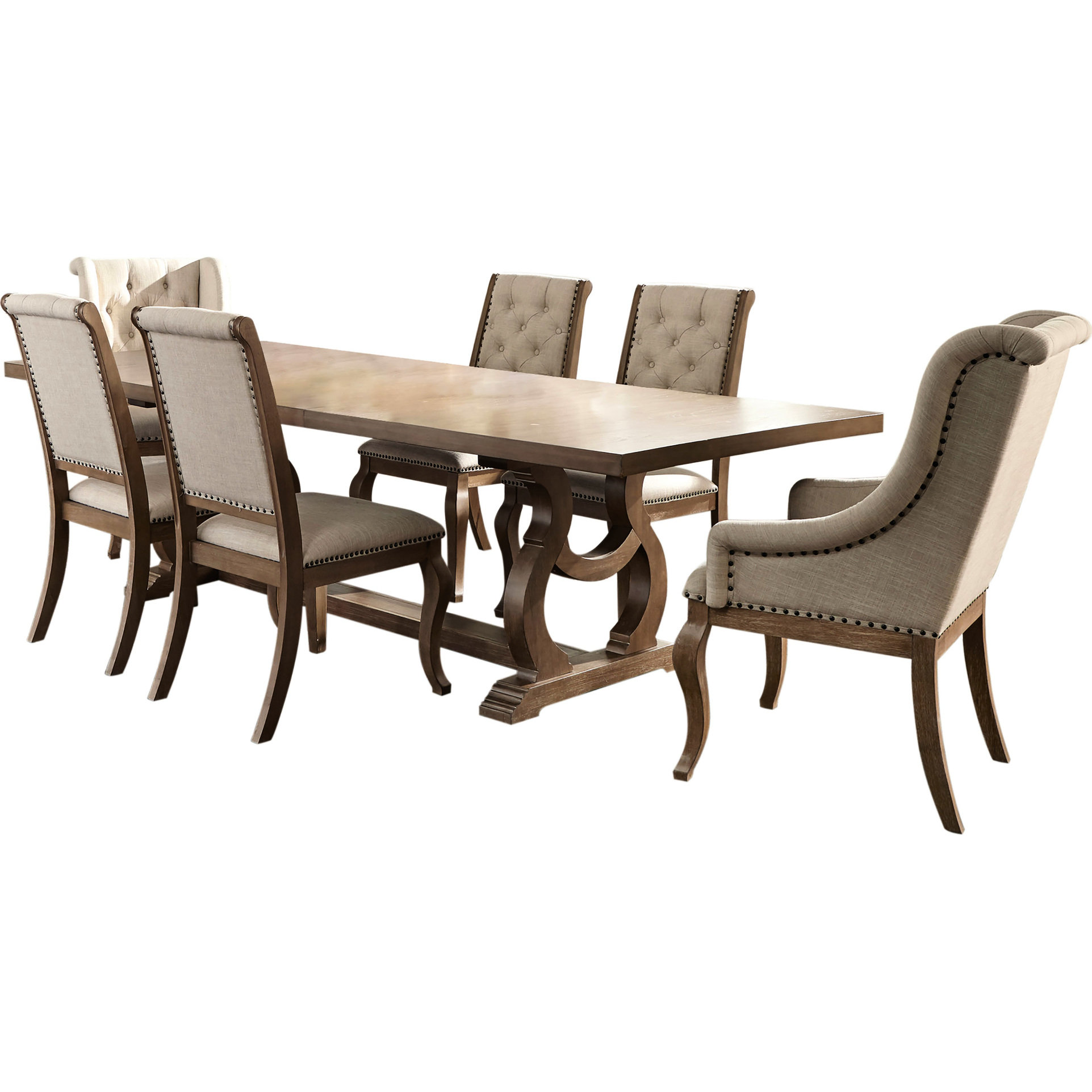 Wildon Home® Rectangular Barley Brown Wood Dining Table With Removable ...
