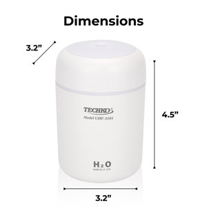 Techko 350 ml Cool Mist Ultrasonic Tabletop Humidifier w/ Colorful LED ...