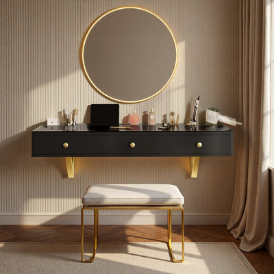 dressing table attached to wall