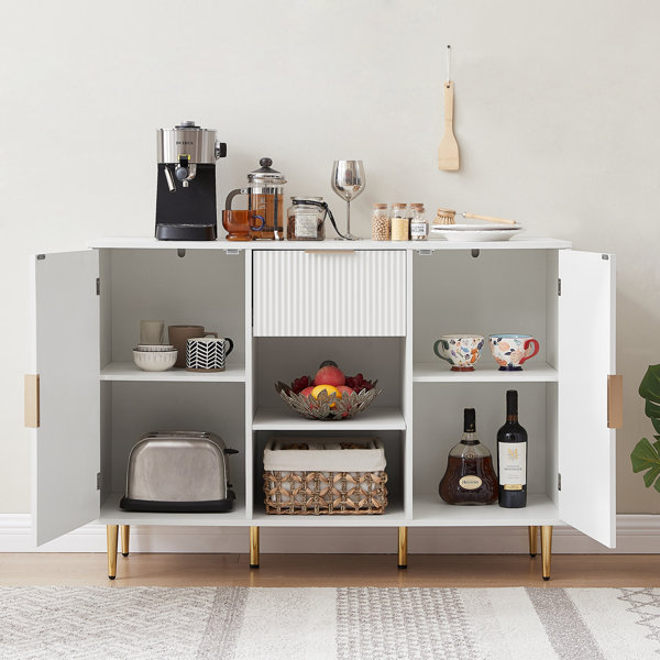 Mercer41 Storage Cabinet Wave Pattern 2 Door With Drawers Buffets ...