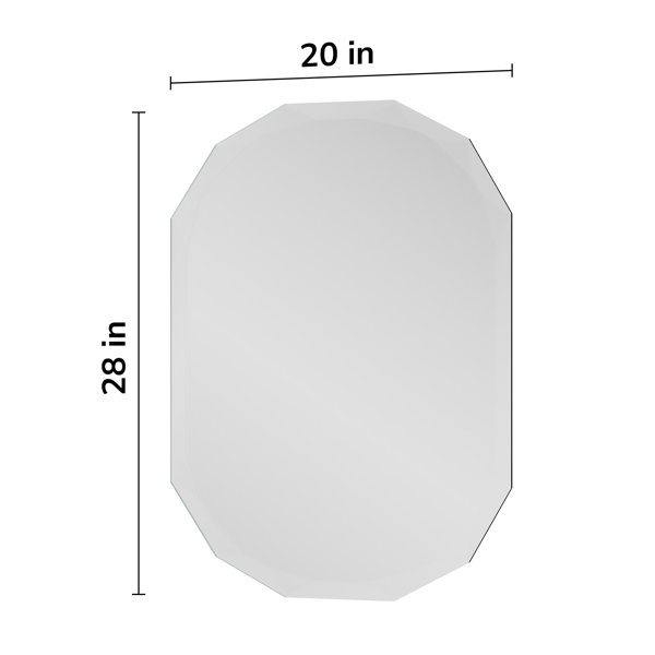Mercer41 Pearlette Oval Beveled Frameless Bathroom Vanity Mirror ...