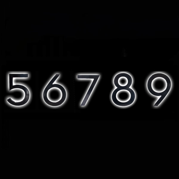 Montague Metal Products 6" LED Backlit House Numbers Kit | Wayfair