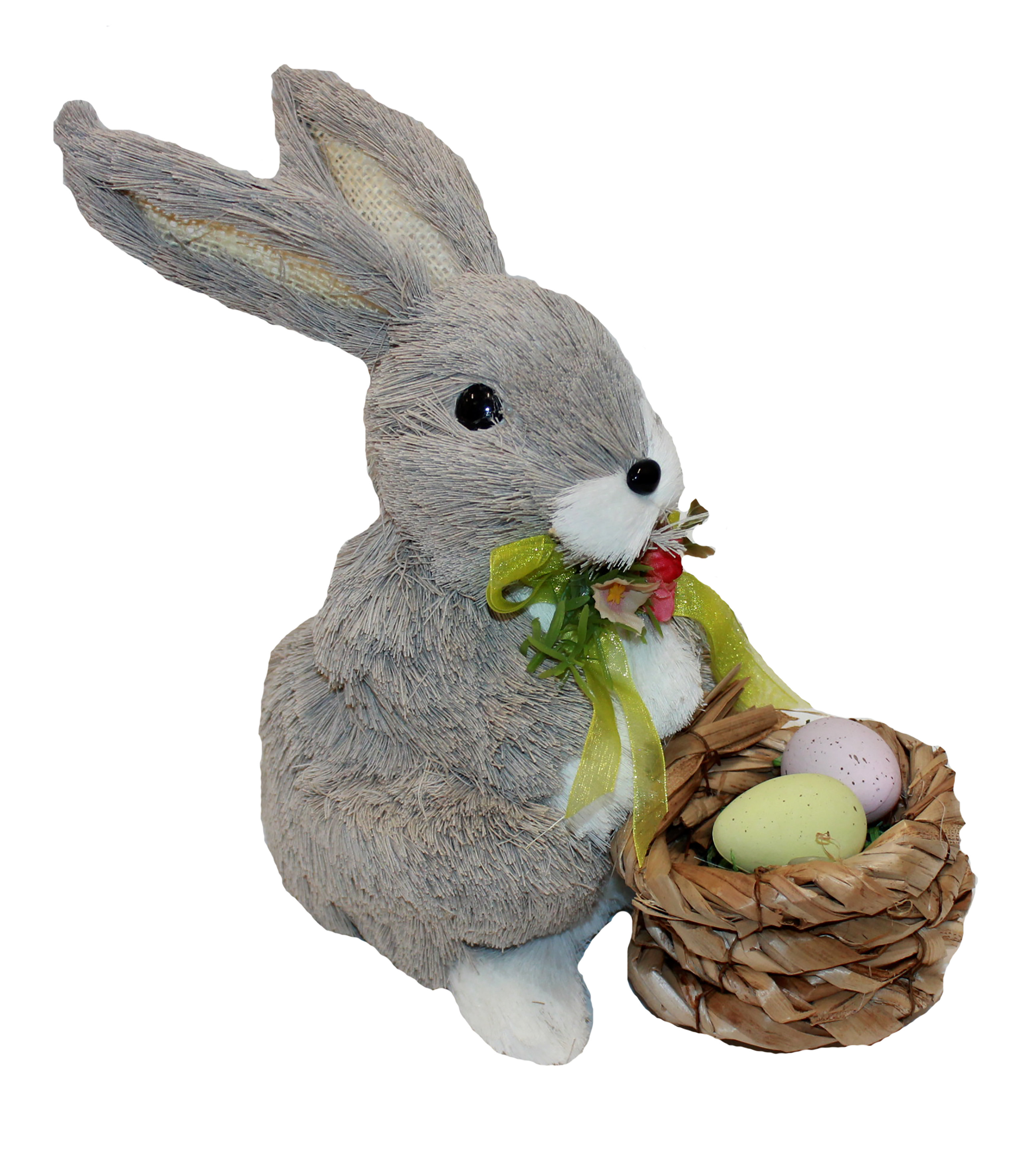 The Holiday Aisle® 7" Standing Easter Bunny Holding Basket Full Of Eggs ...