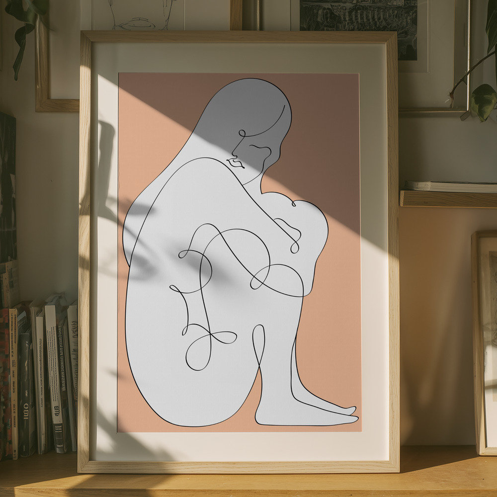 Brayden Studio Line Girl in Peach | Wayfair.co.uk