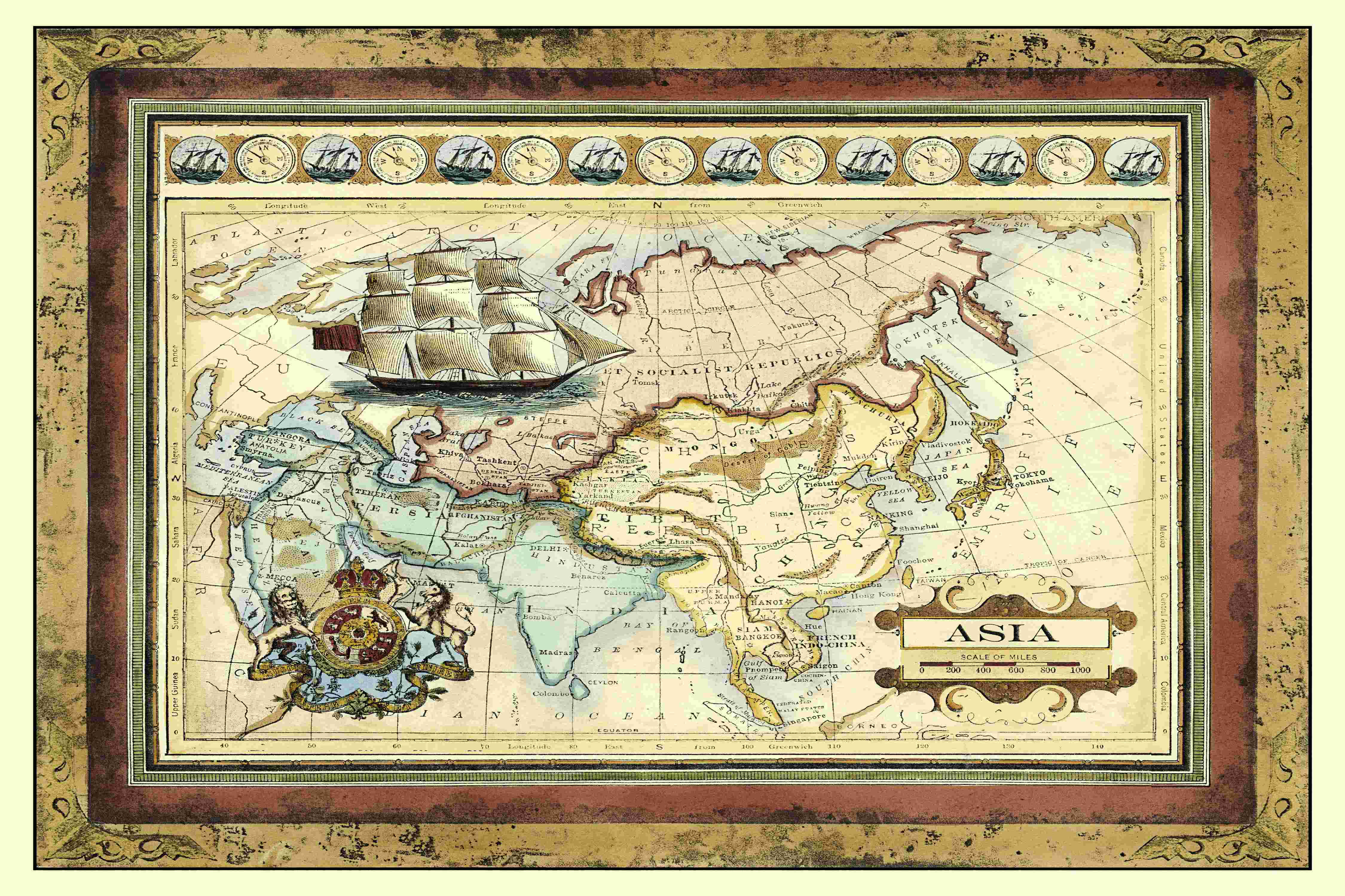 Canora Grey " Map Of Asia " by Vision Studio - Wayfair Canada