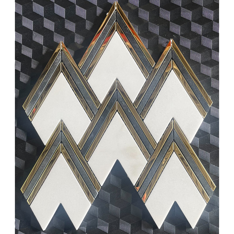 Mango Tile Metal Herringbone Mosaic Wall Tile | Wayfair