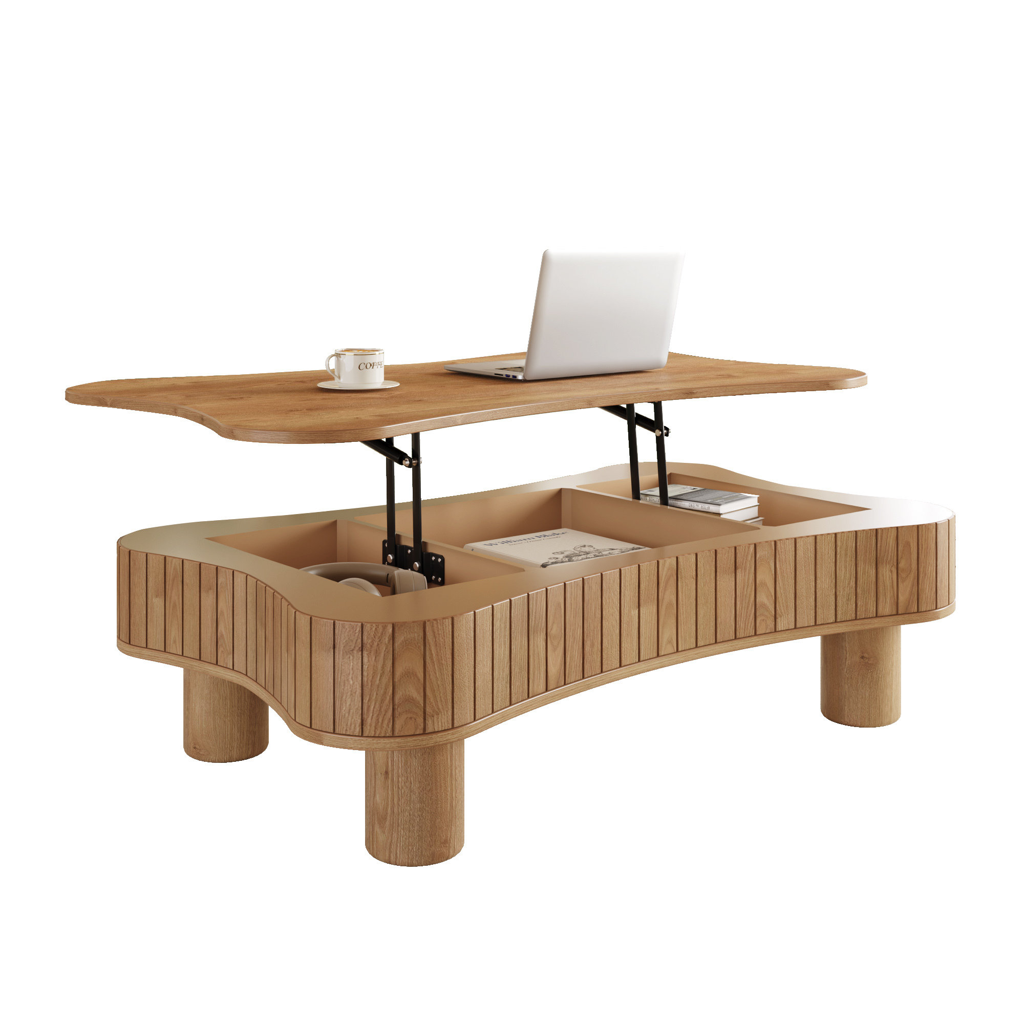 Loon Peak® Dual Function Lift-top Coffee Table Mdf Rustic Charm Living ...