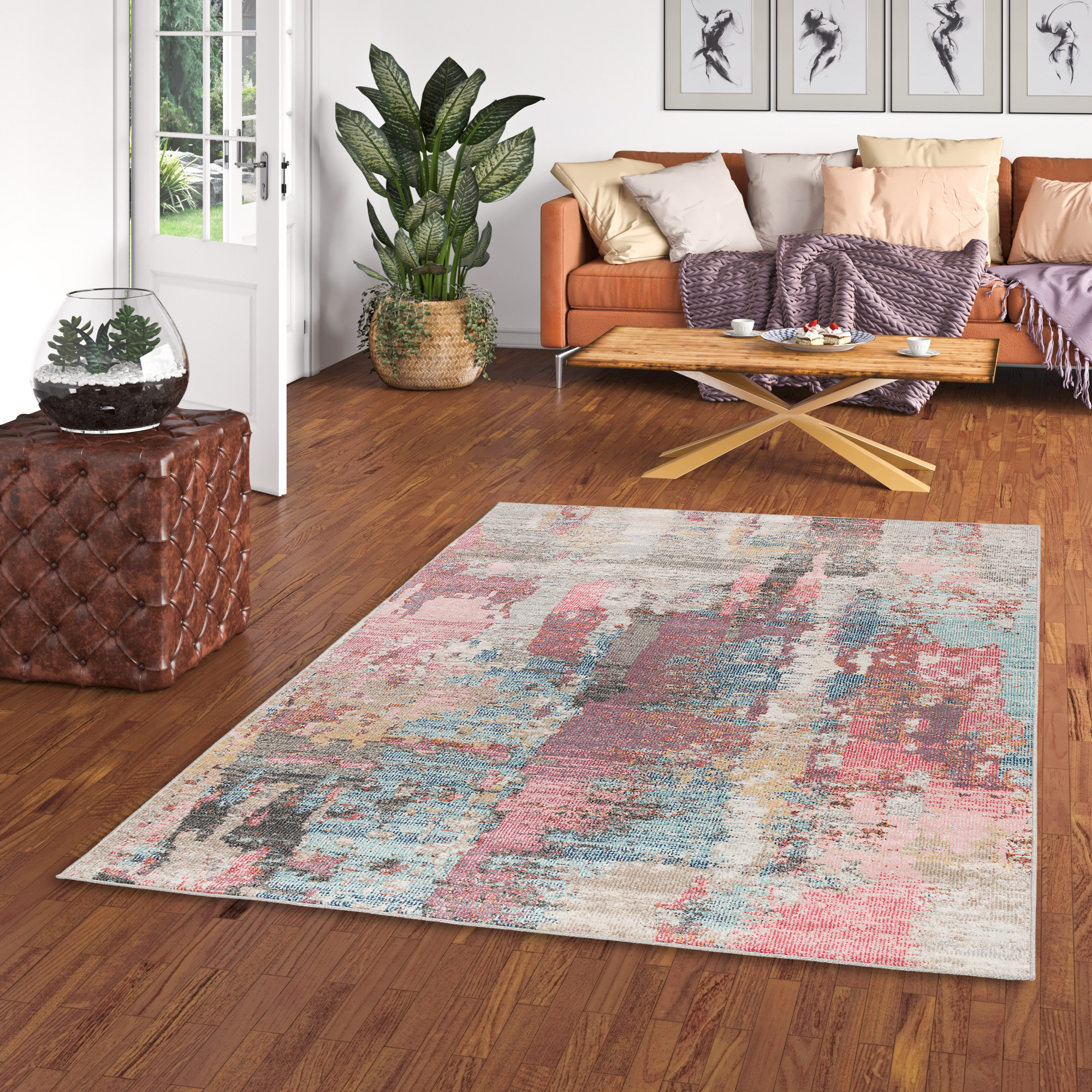 Williston Forge Ulibarri Gradient Flatweave/Power Loom Red Rug | Wayfair.ie