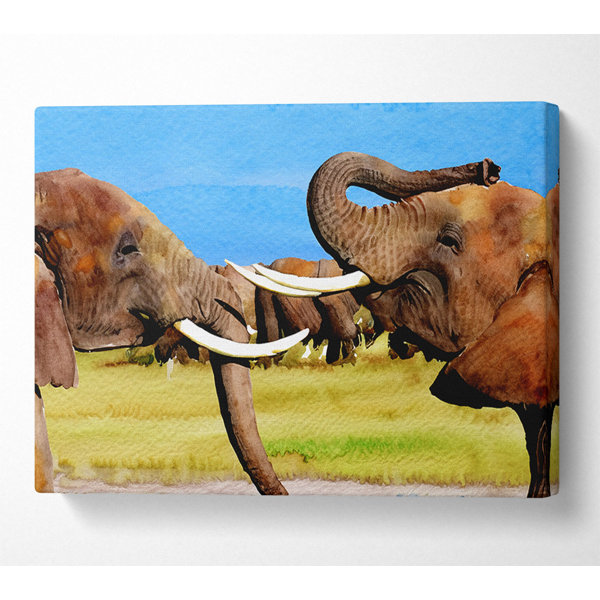Latitude Run Elephant Chat - Wrapped Canvas Art Prints | Wayfair.co.uk