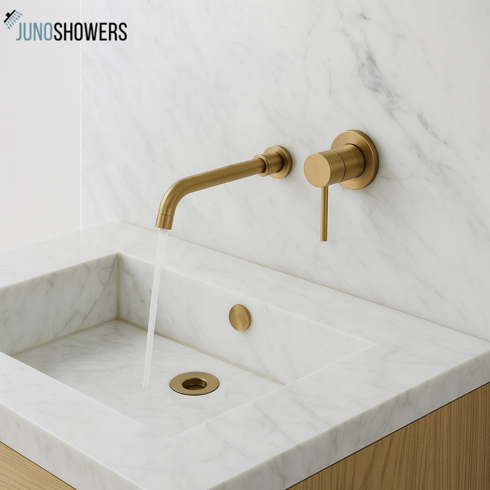 Juno Showers Juno Elisa Antique Bronze Wall-Mount Bathroom Sink Faucet ...