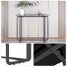 Ivy Bronx Eldon Tempered Glass Top Console Table With Black Metal Base ...