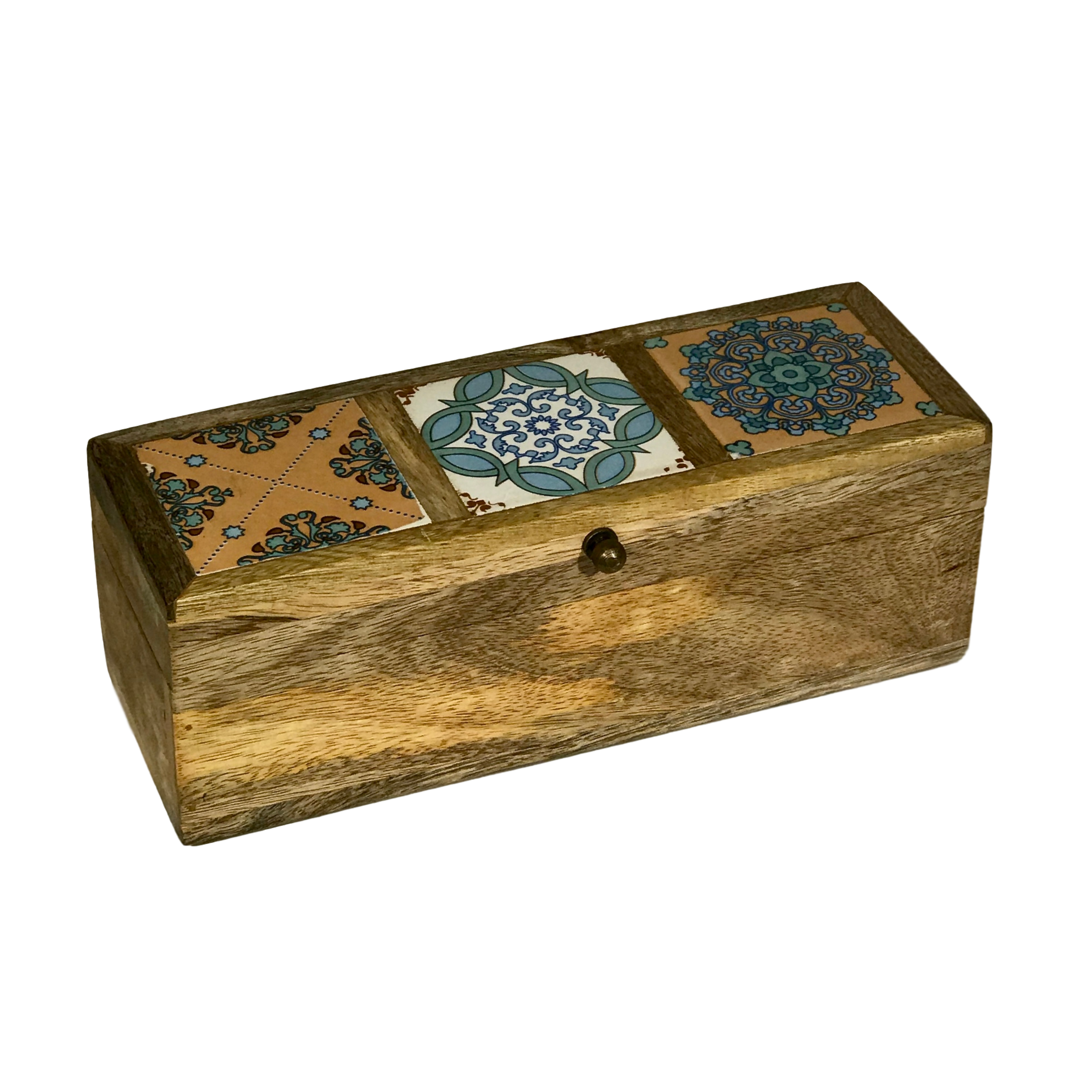 Bungalow Rose Deyja Tile Inlay Hinged Storage Solid Wood Box - Wayfair ...